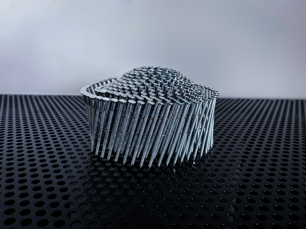 Wire collated conical coil nails - Litnail
